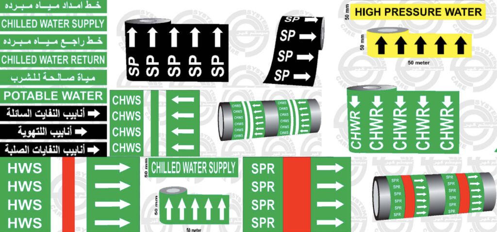 Pipe Marking Identification Labels & Tags | System Care Printing