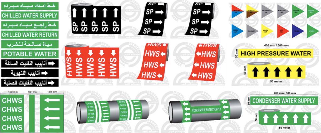 Pipe Marking Identification Labels & Tags | System Care Printing